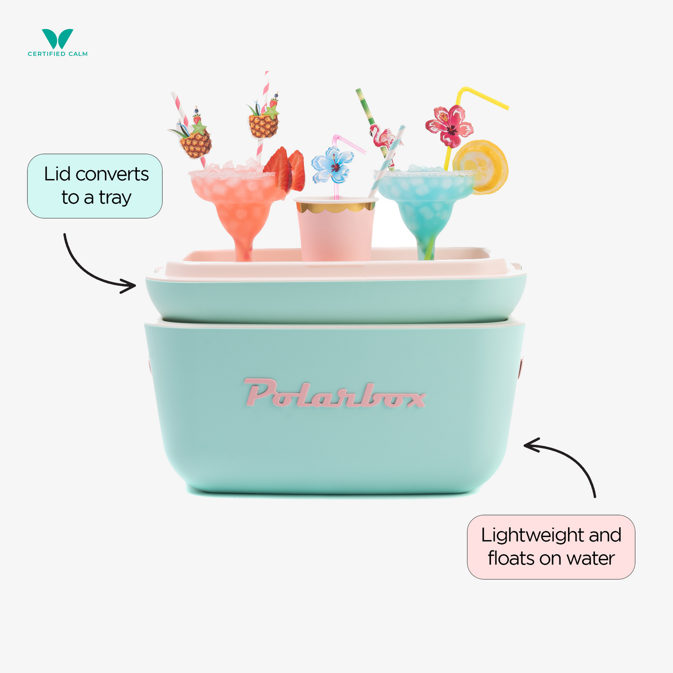 PolarBox Retro Cooler 12L - Cyan Rosa Pop – Certified Calm